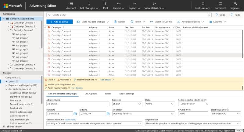 Microsoft introduces Recommendations in Microsoft Advertising Editor