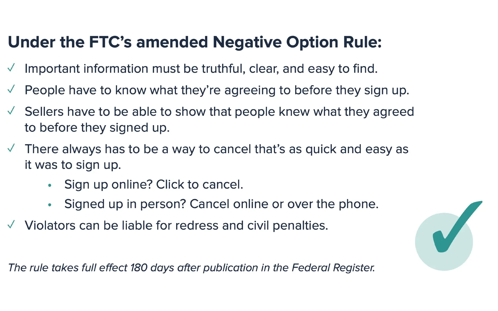 FTC finalizes "Click to Cancel" rule to protect consumers from deceptive subscription practices