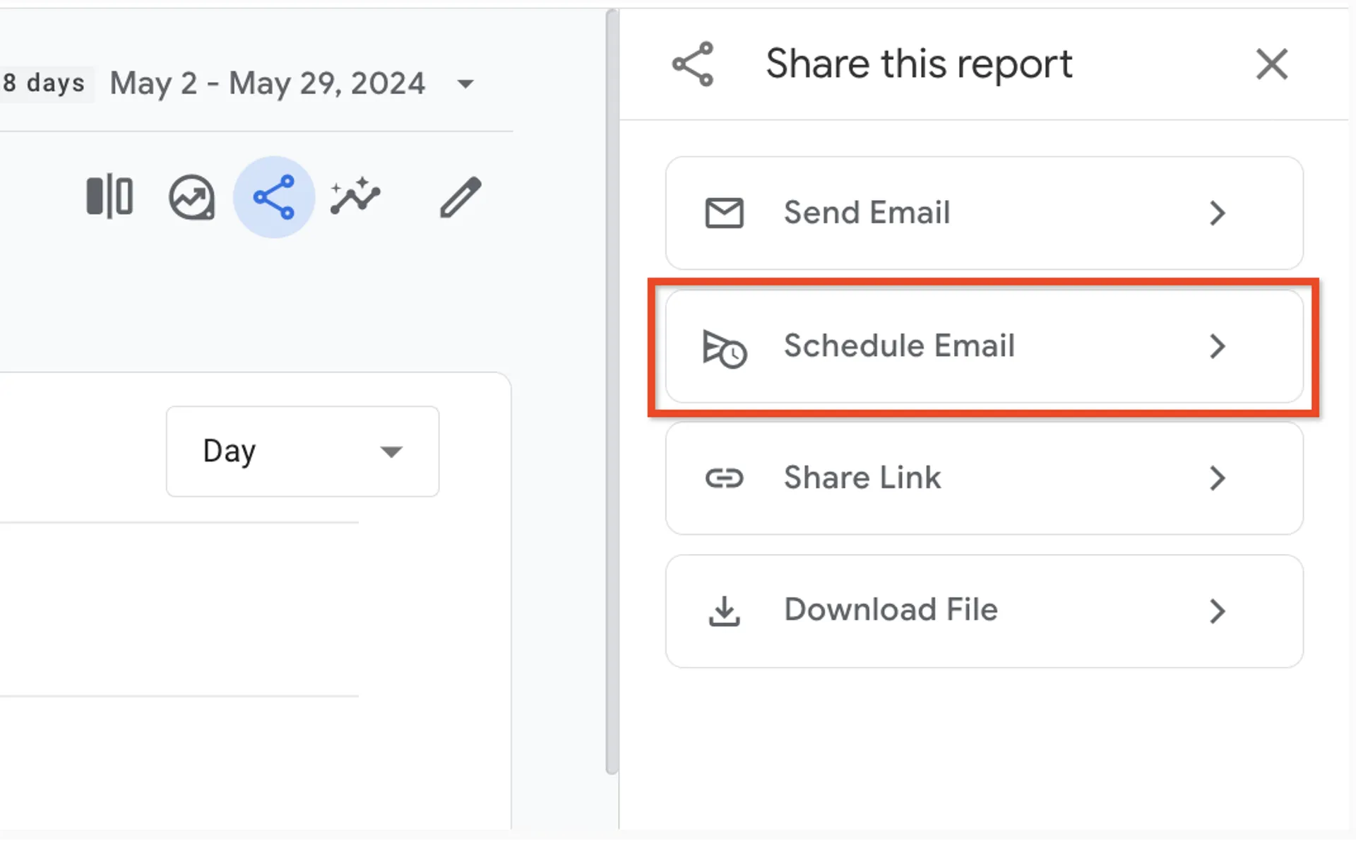 GA4: sending reports with schedule email and recipient lists