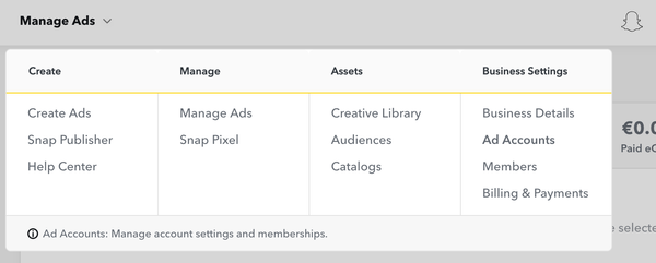 Starting with Snapchat Ads Manager
